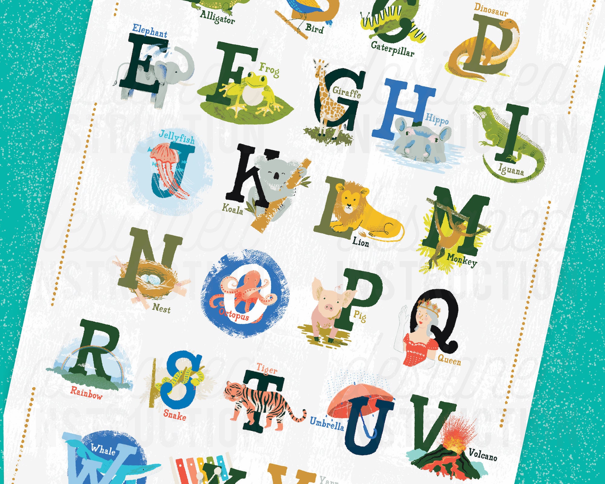 Alphabet Poster, Classroom Decor, Alphabet Poster Classroom, Digital ...