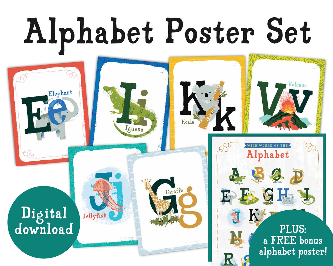 Alphabet Poster, Classroom Decor, Alphabet Poster Classroom, Digital ...