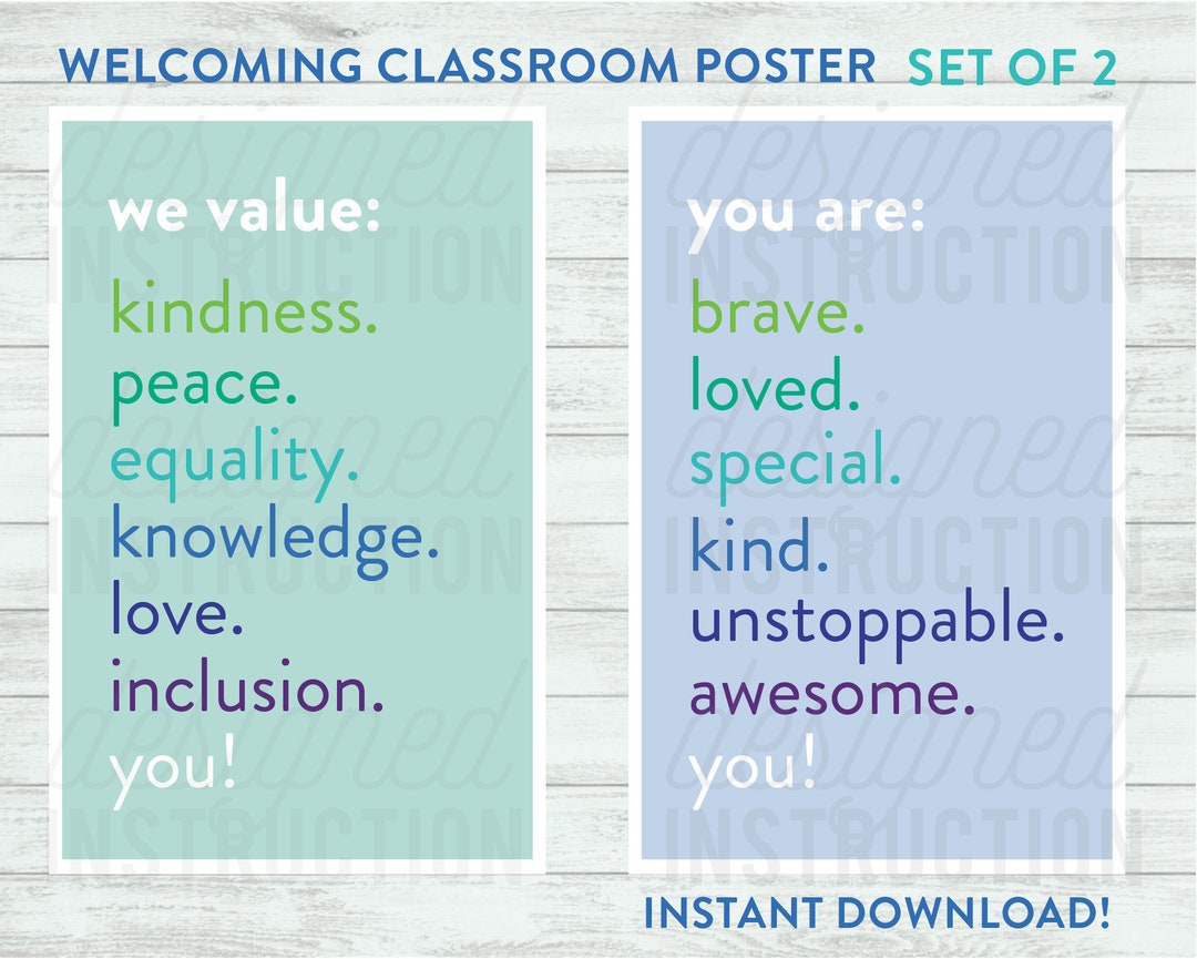We Value / You Are DIGITAL Poster Set: Kindness / School Guidance ...