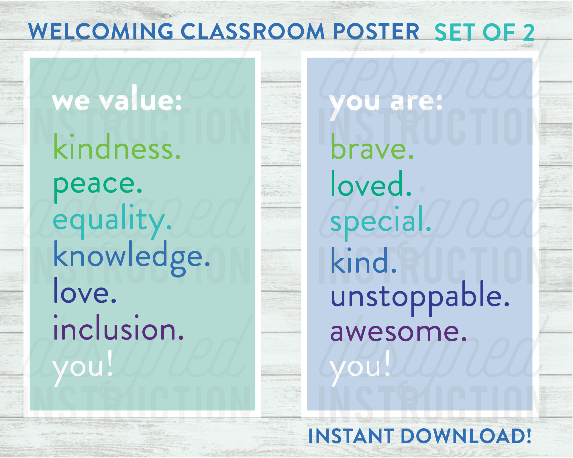 We Value / You Are DIGITAL Poster Set: Kindness / School Guidance ...