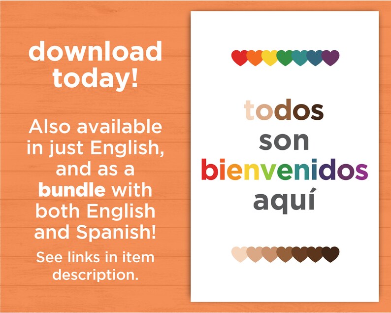 Everyone is Welcome Here Poster, Spanish Class Poster, Classroom ...