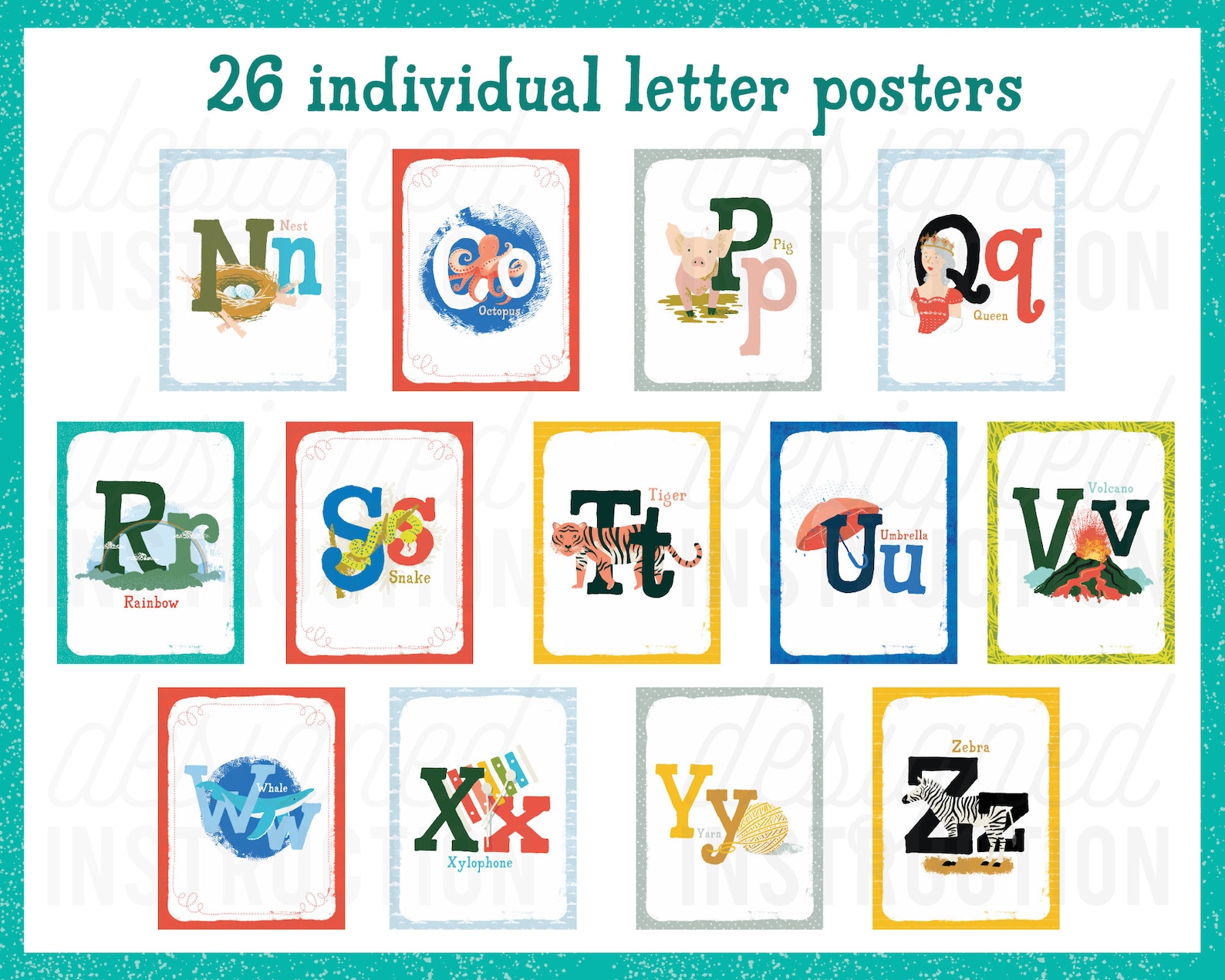 Alphabet Poster, Classroom Decor, Alphabet Poster Classroom, Digital ...