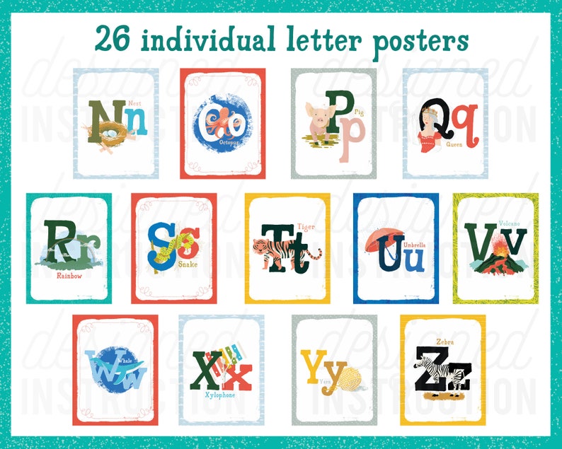 Alphabet Poster, Classroom Decor, Alphabet Poster Classroom, Digital ...