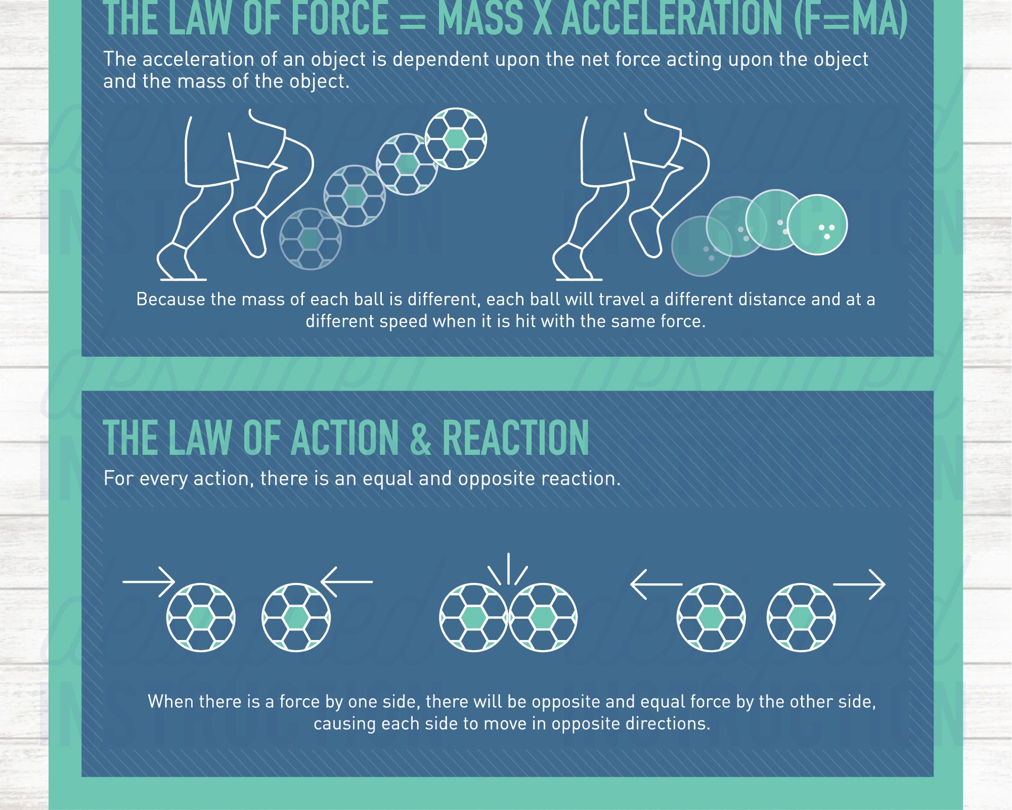 Newtons Laws Poster, Physics, Physics Poster, Science Classroom Decor ...