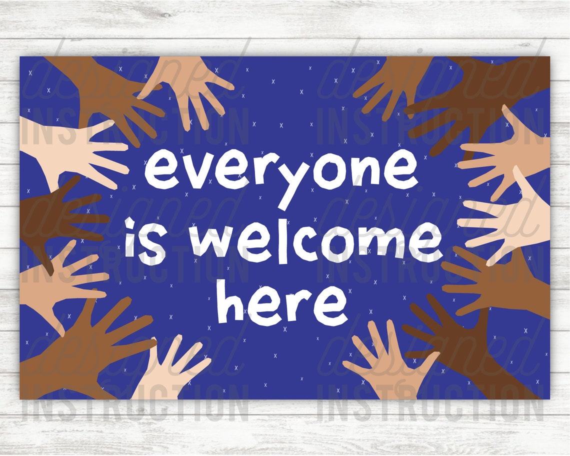Everyone is Welcome Here Poster Bundle: Classroom Posters, Classroom ...