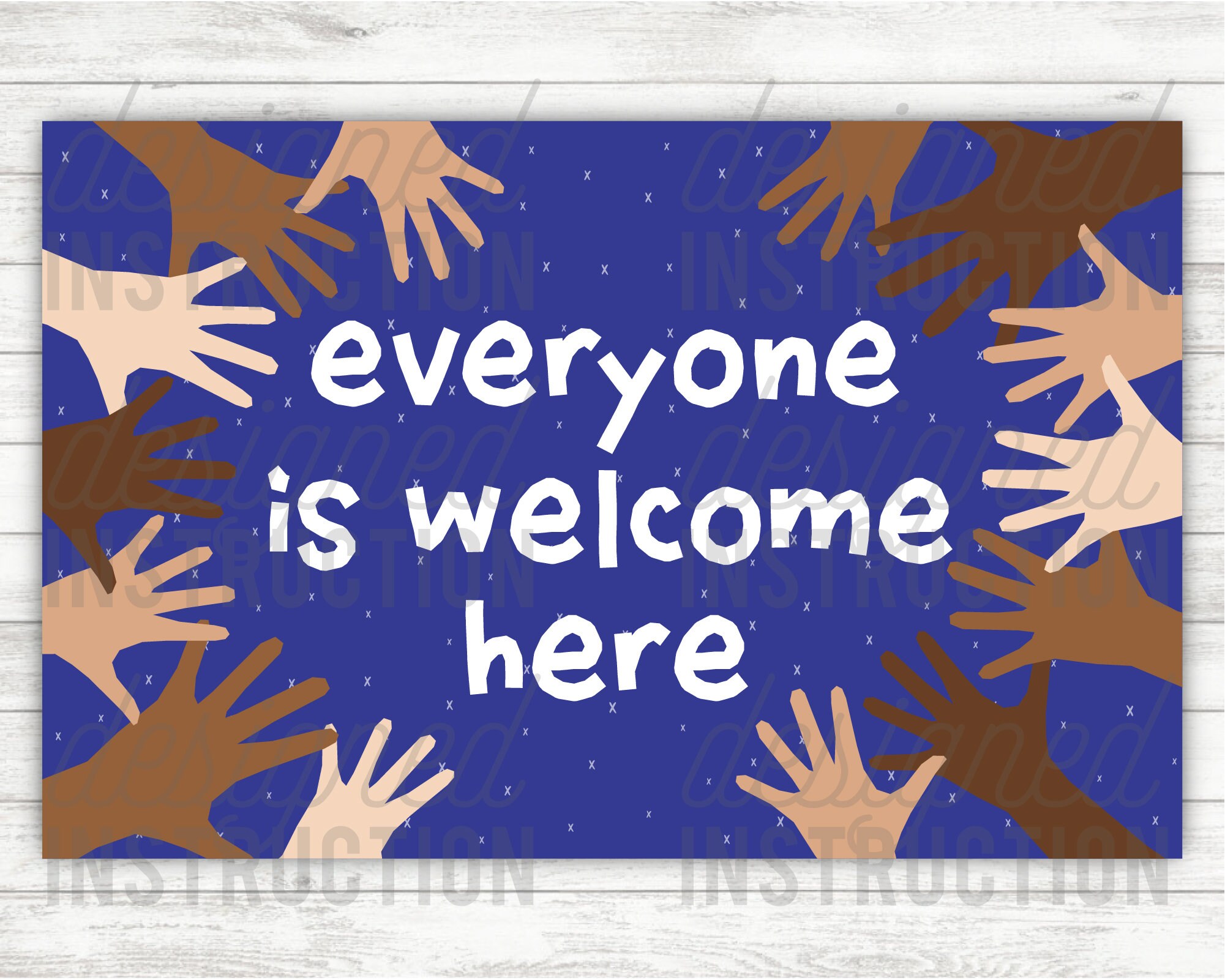 INSTANT DOWNLOAD Everyone is Welcome Here Poster Pack: Kindness ...