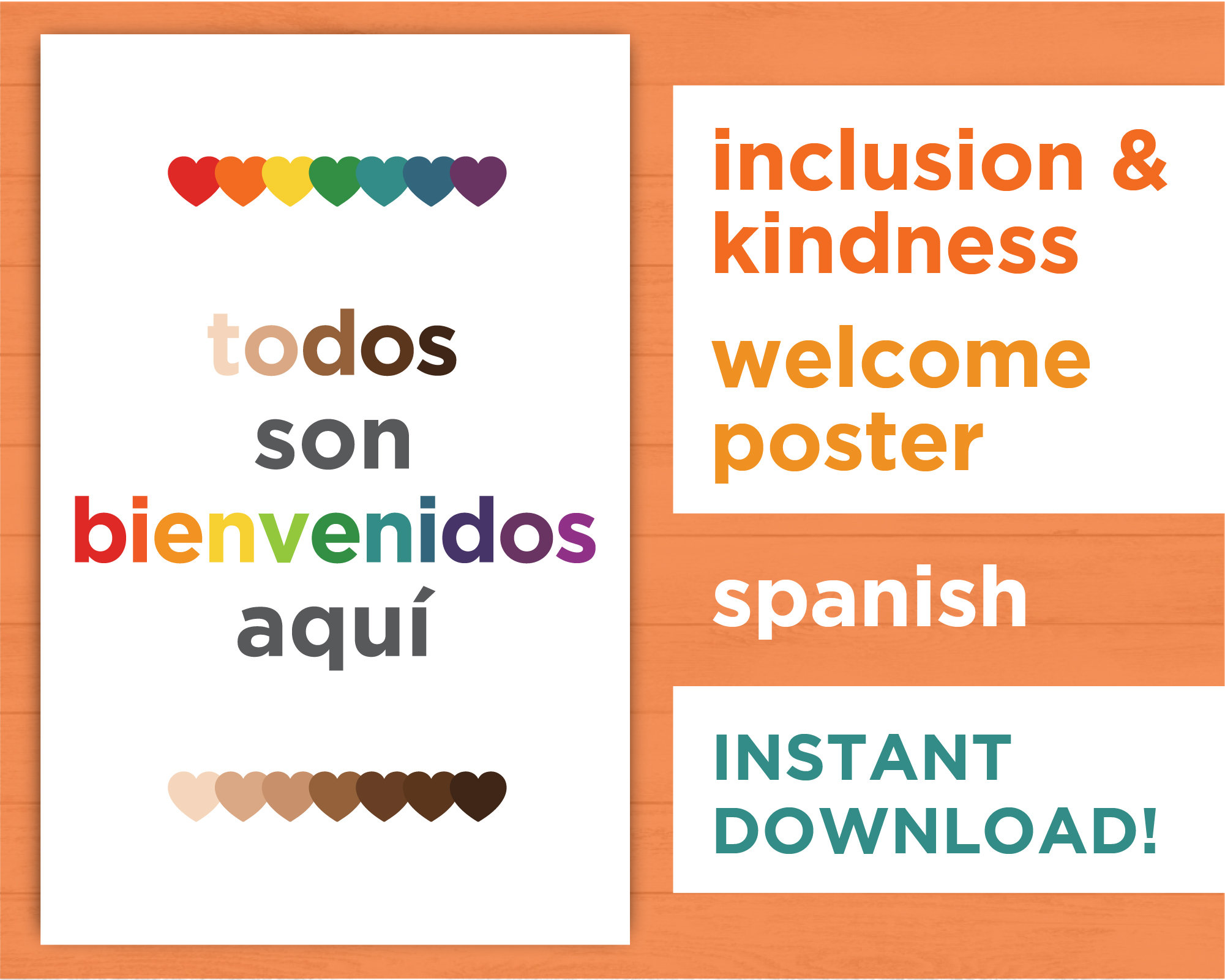 Office & School Supplies Classroom Inclusion Poster Spanish Classroom ...