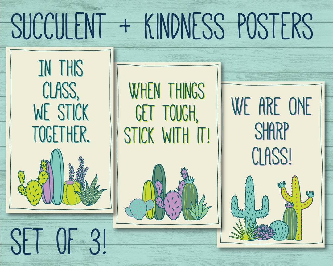 Classroom Kindness - Succulents: Instant Download Motivation ...