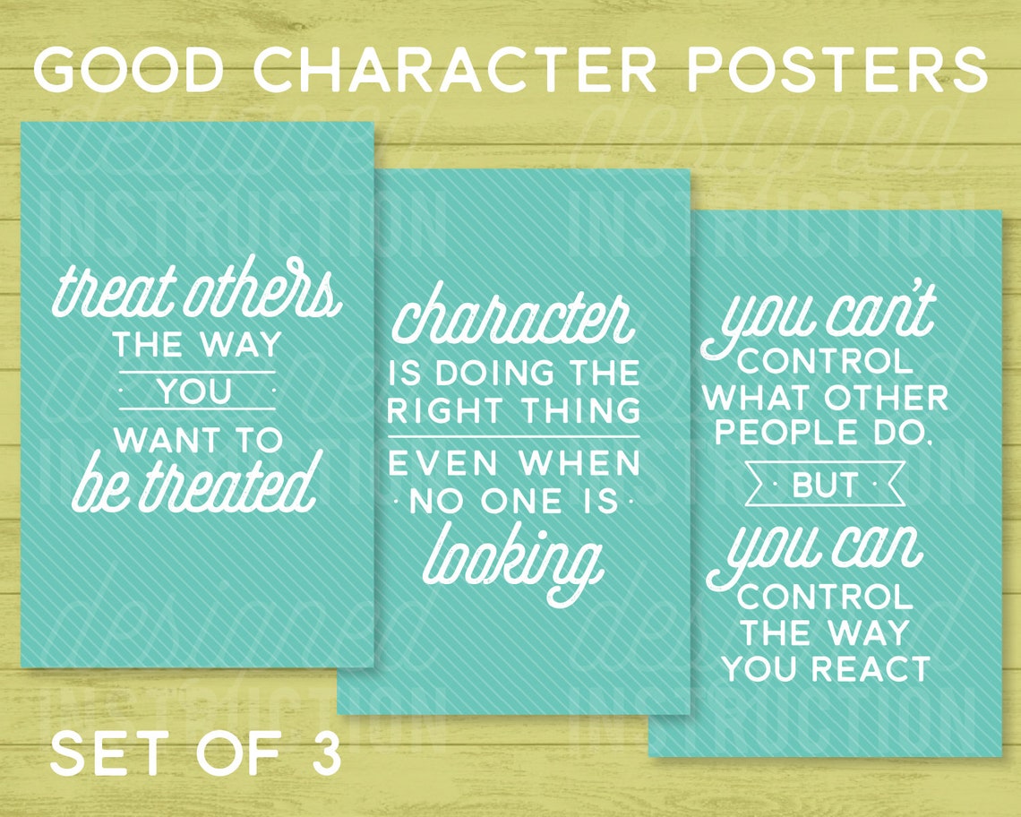 Good Character Trait Posters: Instant Download Motivation - Etsy