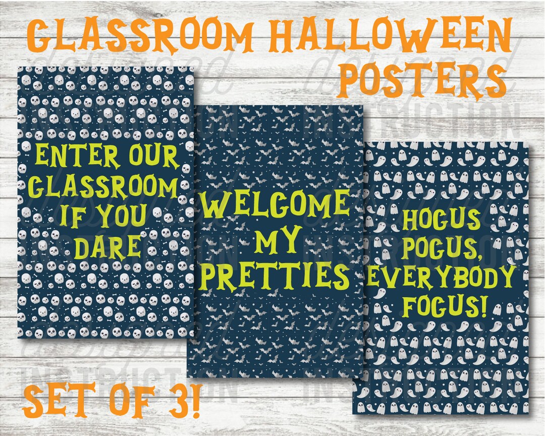 HALLOWEEN PRINTABLE CLASSROOM Poster Digital Download / Instant ...