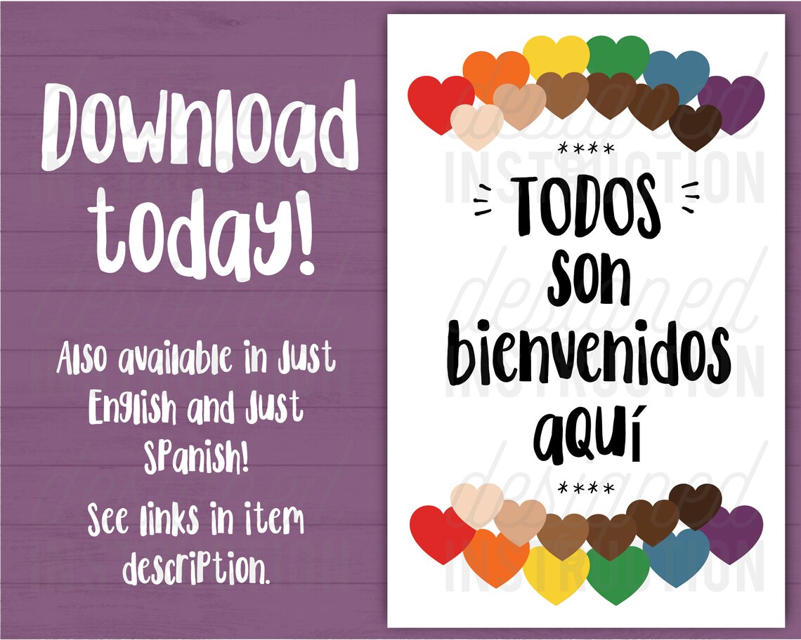 Everyone is Welcome Here, Spanish Classroom Decor, Spanish Classroom ...