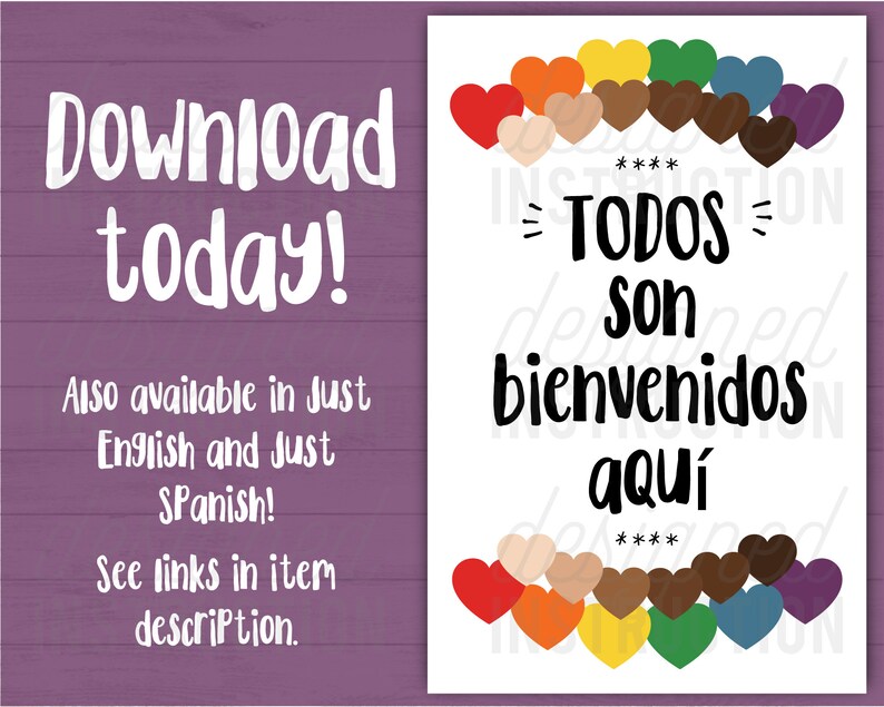 Everyone is Welcome Here, Spanish Classroom Decor, Spanish Classroom ...