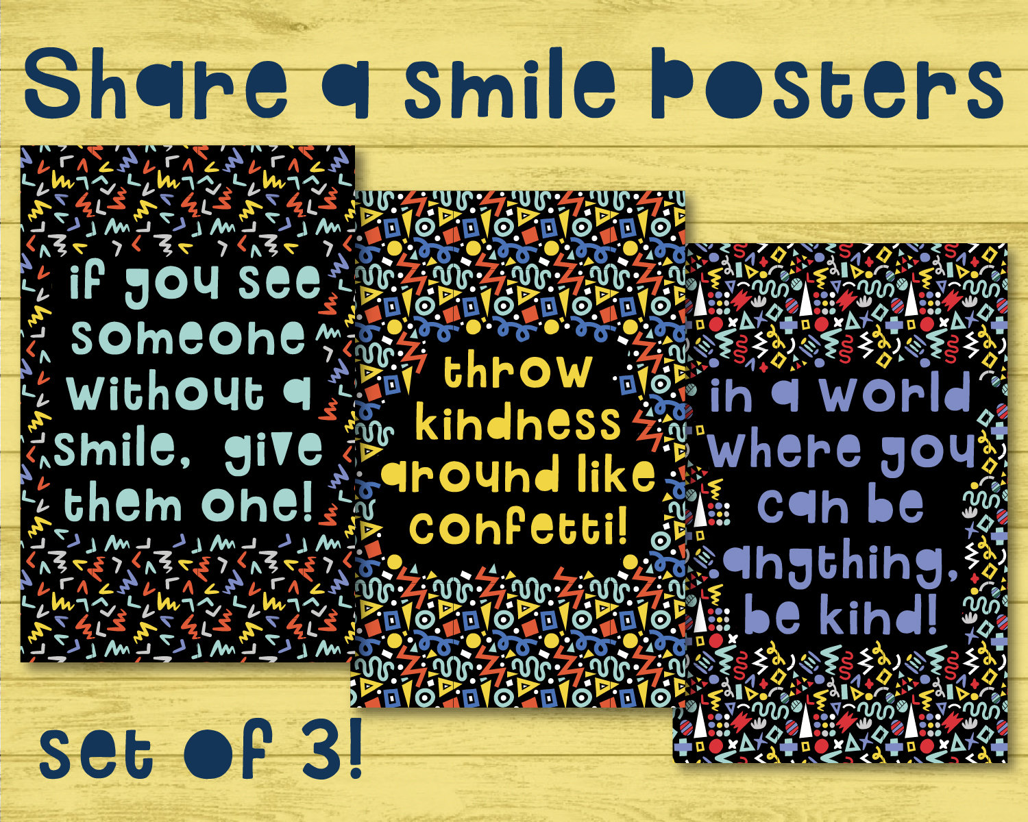 Share a Smile Posters: Instant Download Motivation Educational ...
