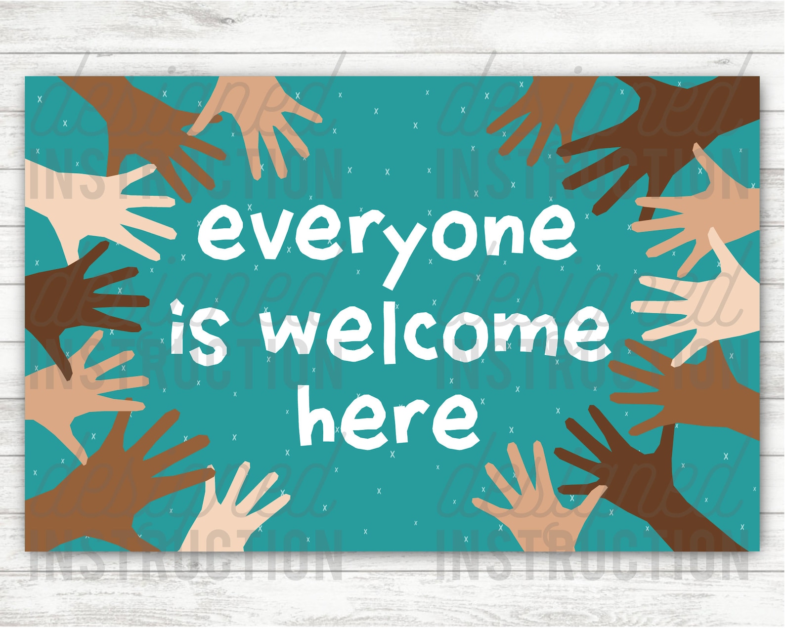 Everyone is Welcome Here Poster Bundle: Classroom Posters, Classroom ...