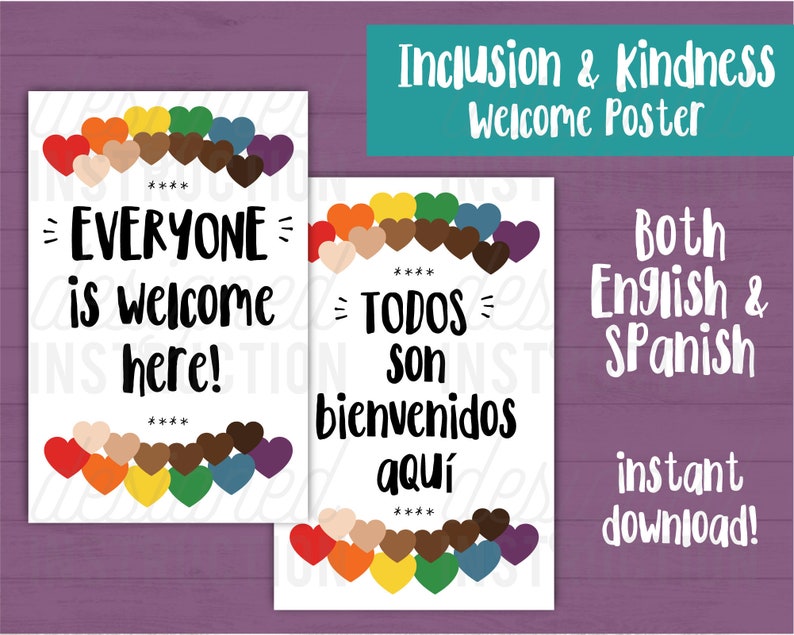 Everyone is Welcome Here, Spanish Classroom Decor, Spanish Classroom ...
