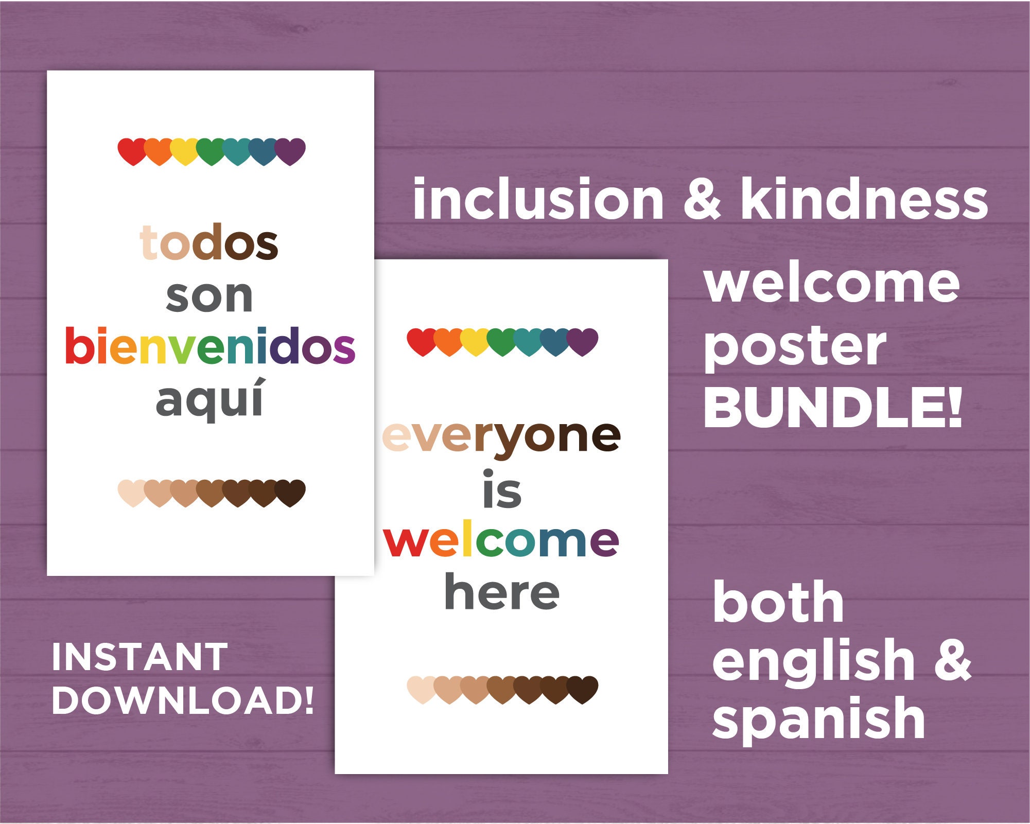 BUNDLE: Everyone is Welcome Here Poster, Classroom Inclusion Poster ...