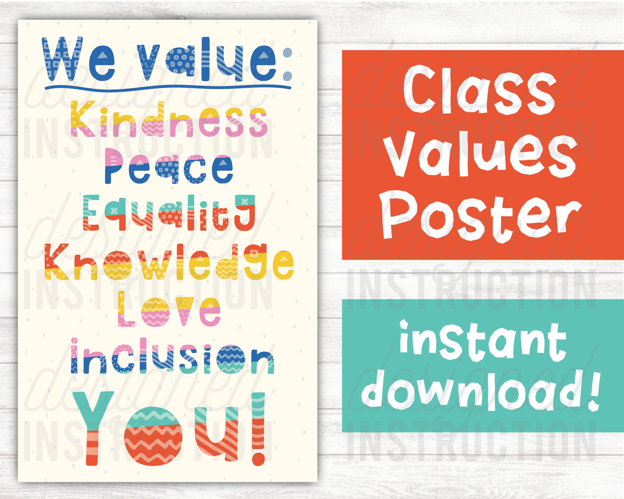 We Value / You Are DIGITAL Poster: Kindness / School Guidance Counselor ...