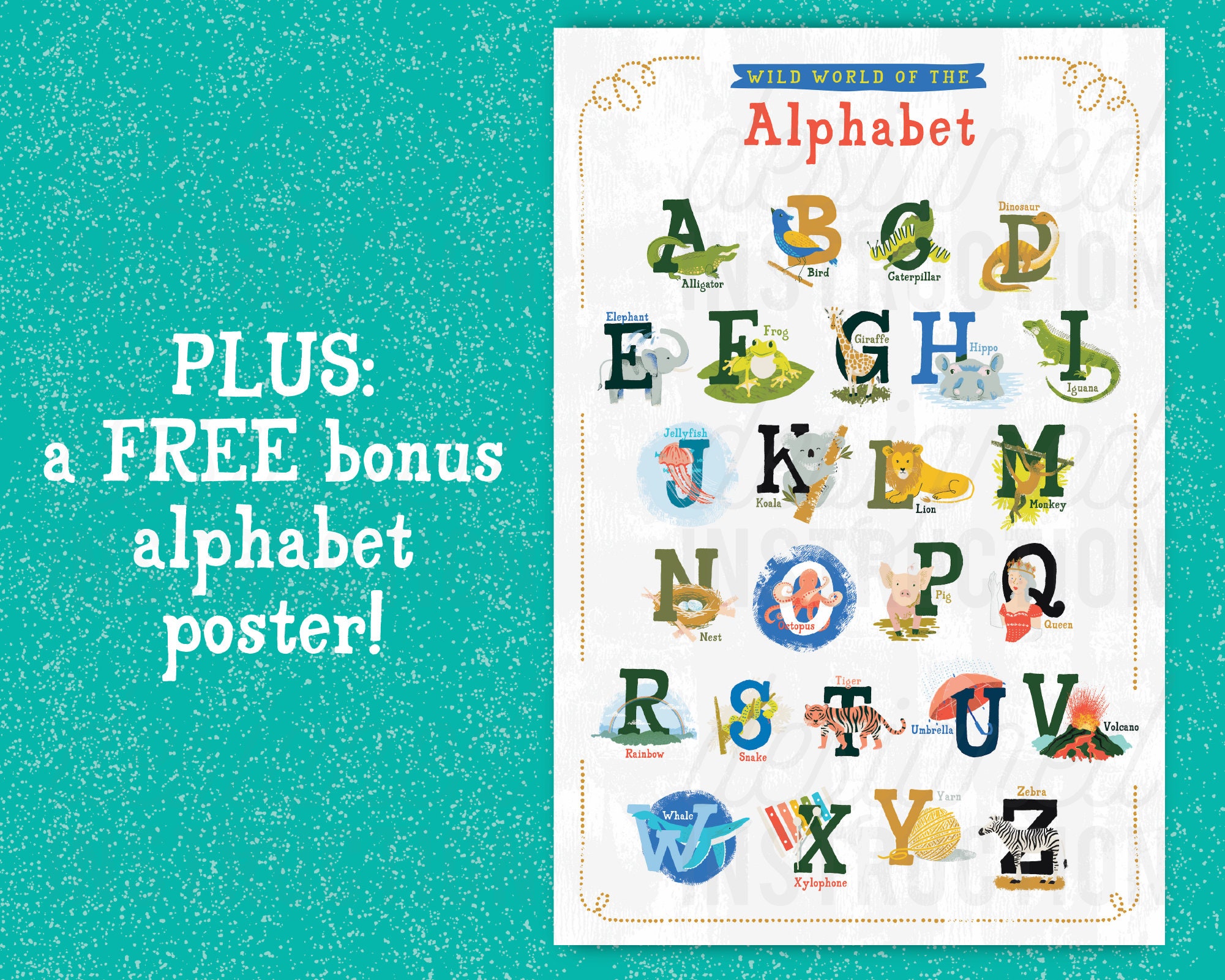 Alphabet Poster, Classroom Decor, Alphabet Poster Classroom, Digital ...