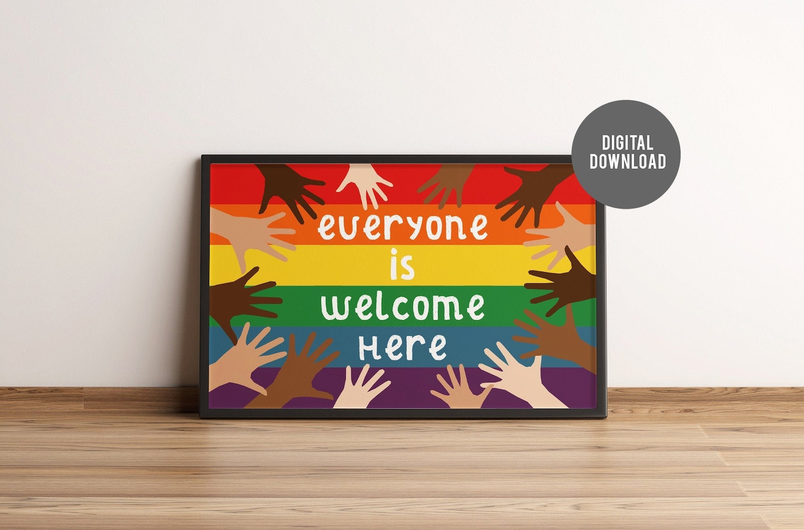 Everyone is Welcome Here Rainbow Poster: Classroom Poster, Classroom ...
