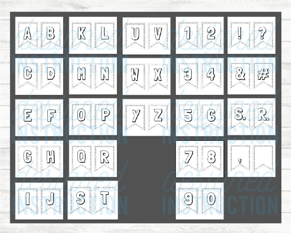 Printable Pennant Banner - Printable Full Alphabet - Etsy