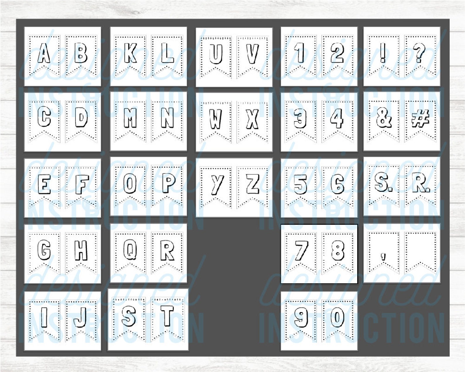 Printable Pennant Banner - Printable Full Alphabet - Etsy