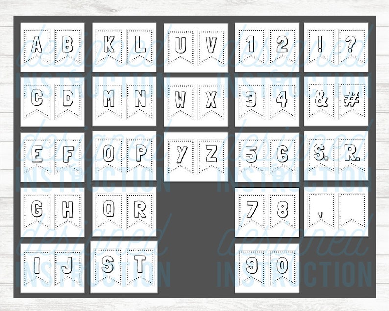 Printable Pennant Banner - Printable Full Alphabet - Etsy