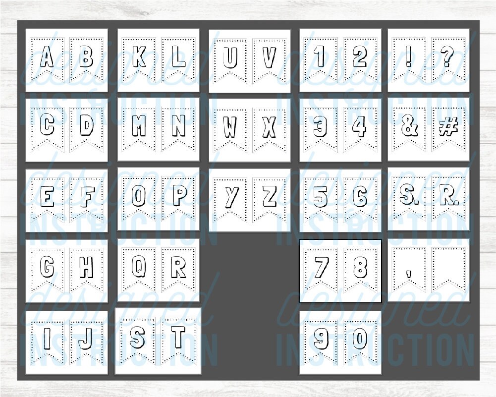 Printable Pennant Banner - Printable Full Alphabet - Etsy