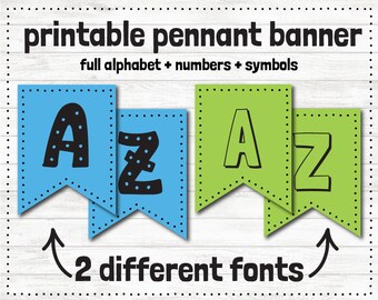 Printable Pennant Banner That Includes Entire Alphabet: Colorful Banner ...