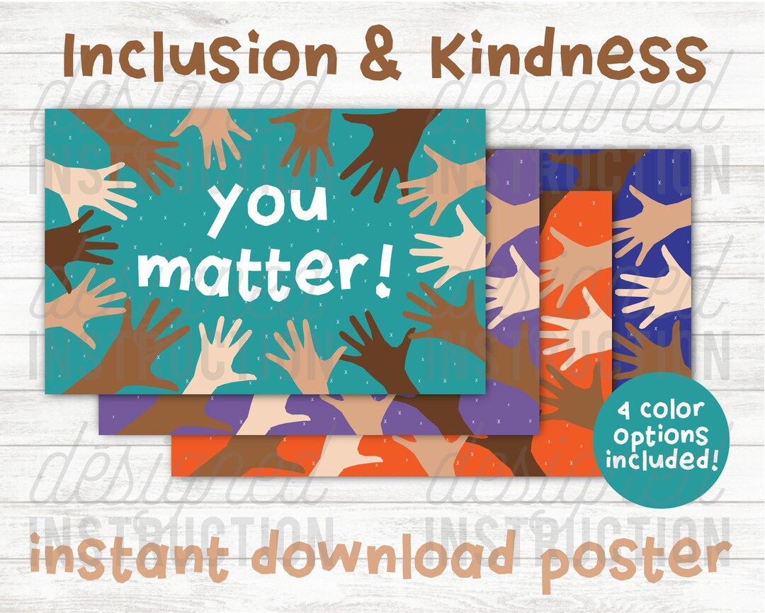 INSTANT DOWNLOAD You Matter Poster Pack: Kindness /counselor /diversity ...