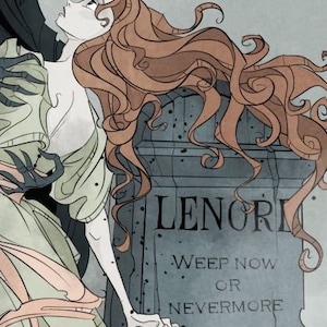 Lenore / Edgar Allen / Poe / Poetry / Art Print / Death / Grim Reaper ...