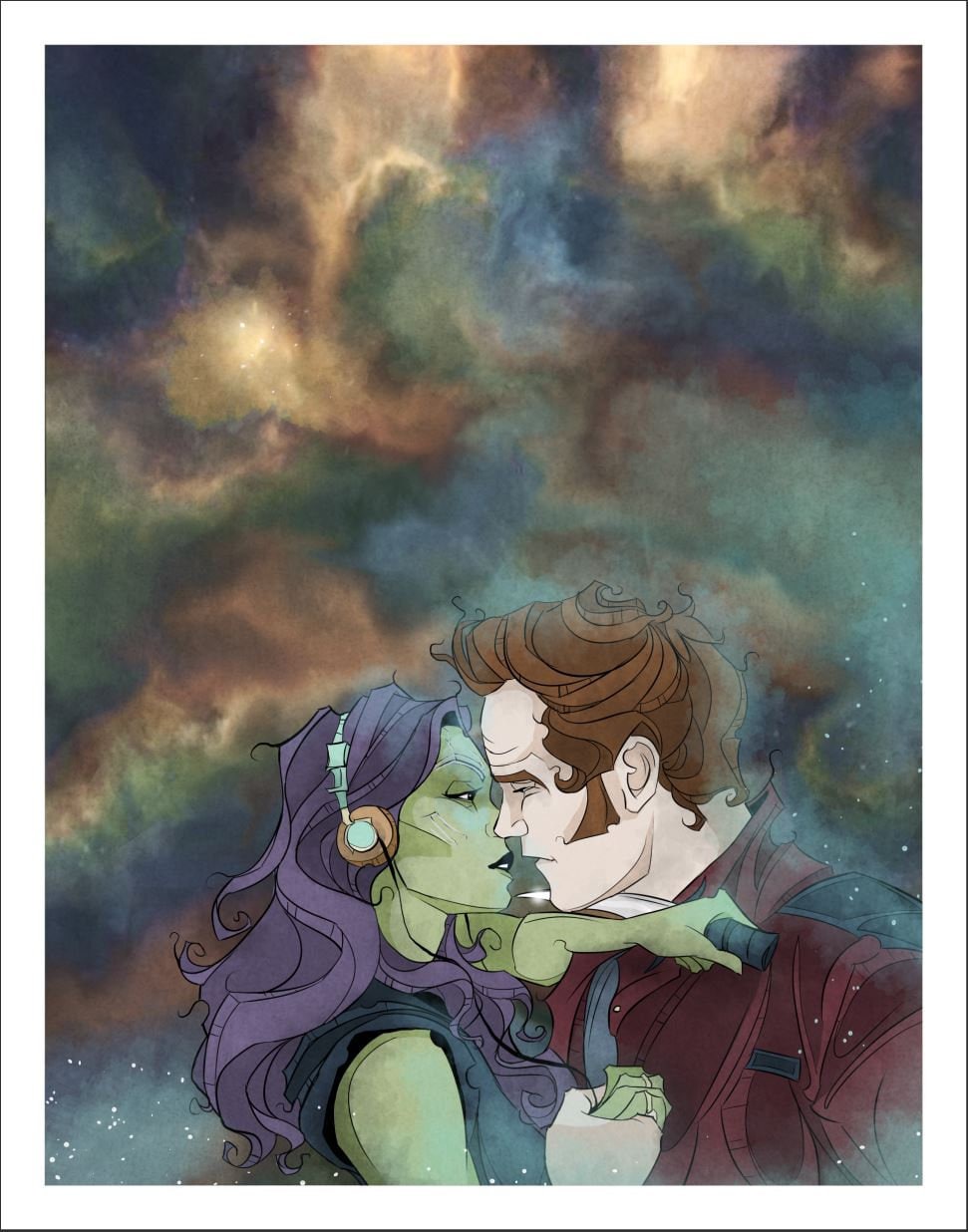 Guardians Of The Galaxy Gamora And Star Lord Fan Art