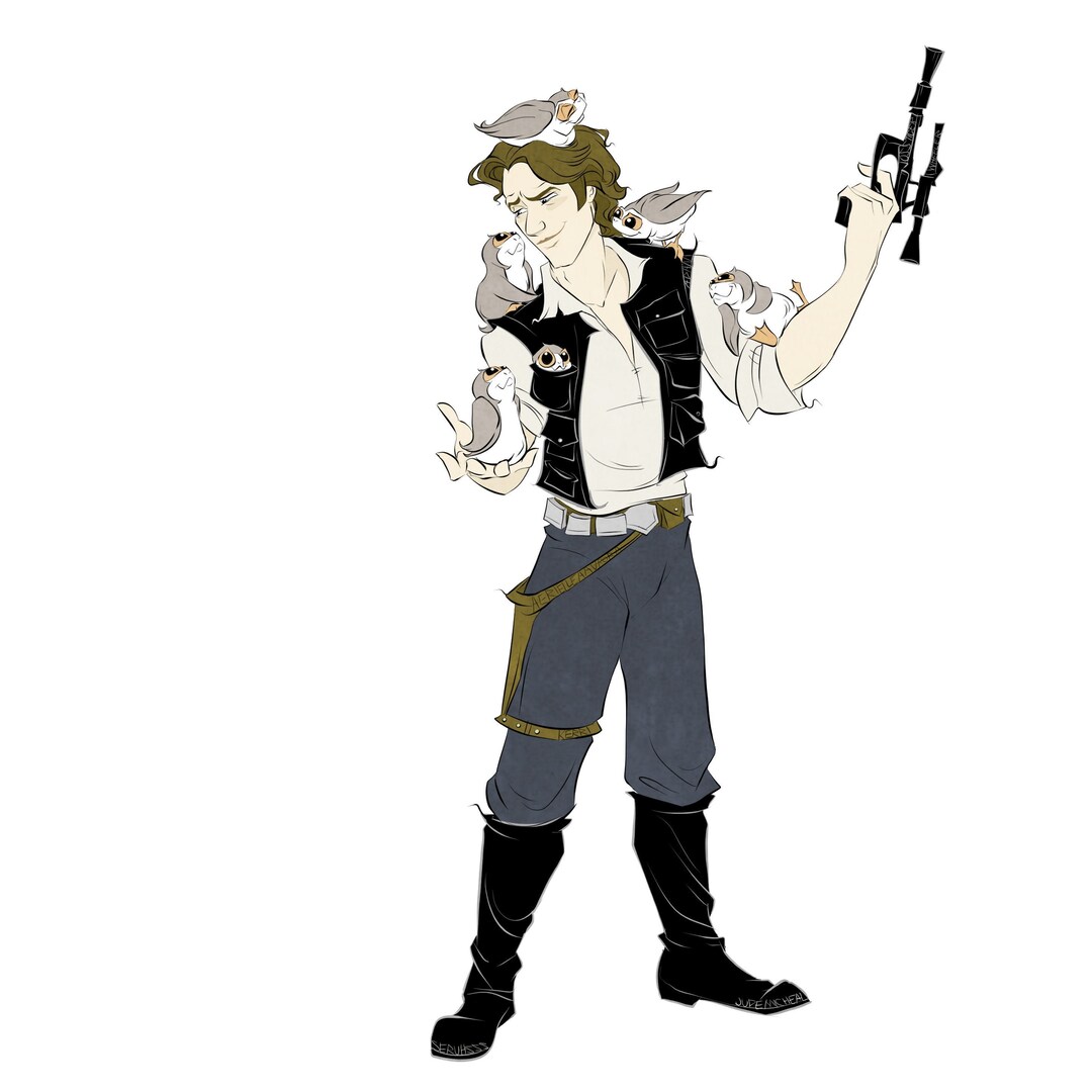 Han Solo / Porgs / Sticker / Vinyl / Waterproof / Decal / Star Wars ...