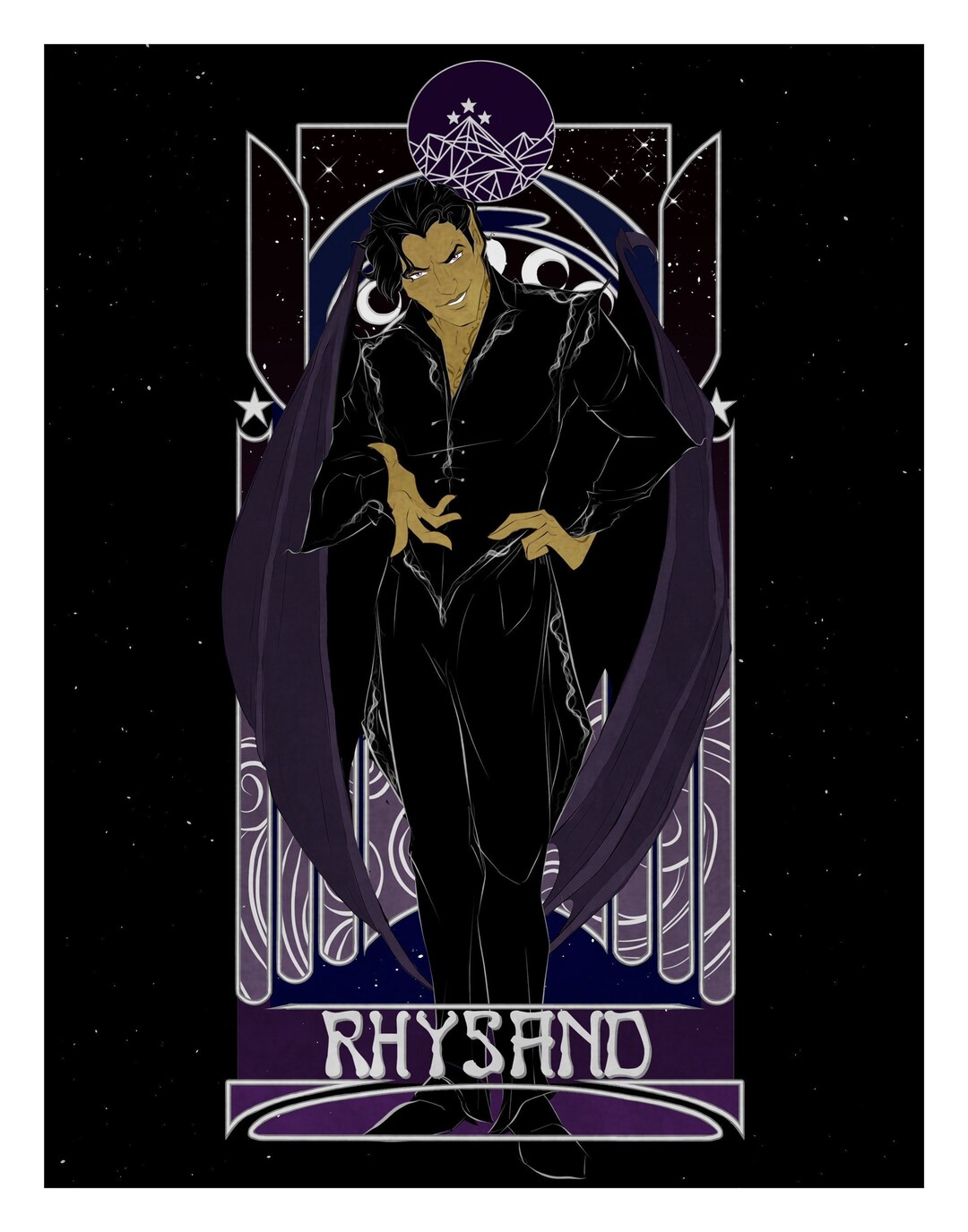 Dreadfully Nouveau: Rhysand / Print / Fan Art / ACOTAR / A Court of ...