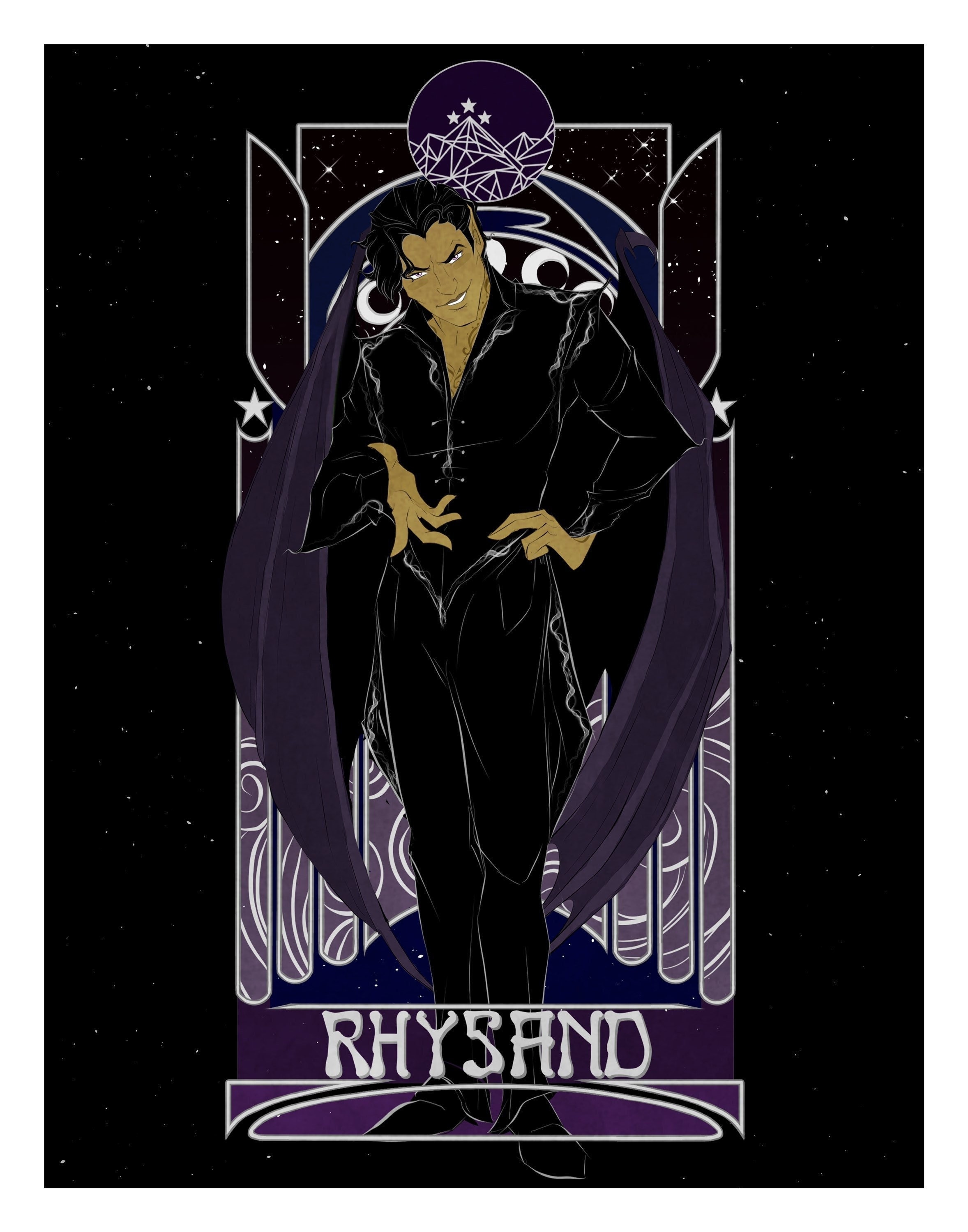 Dreadfully Nouveau: Rhysand / Print / Fan Art / ACOTAR / A - Etsy