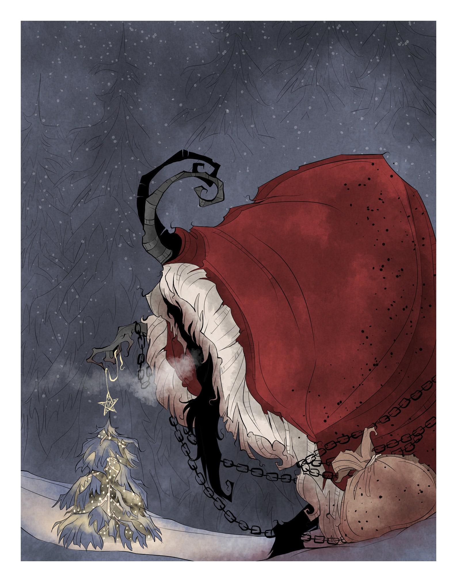 Krampus / Art Print / Krampusnacht / Christmas / Holiday / - Etsy
