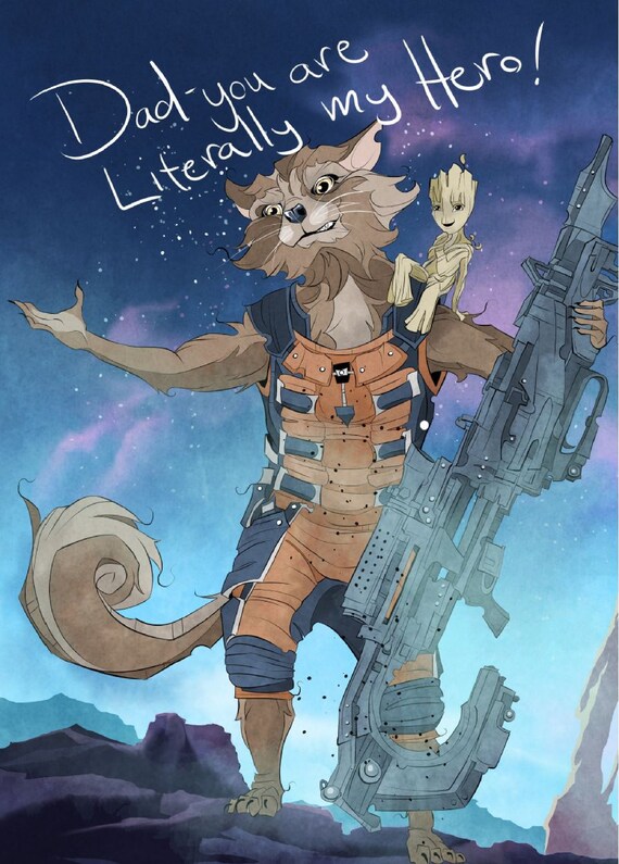Rocket / Raccoon / Dad / Groot / Guardians of the Galaxy / | Etsy