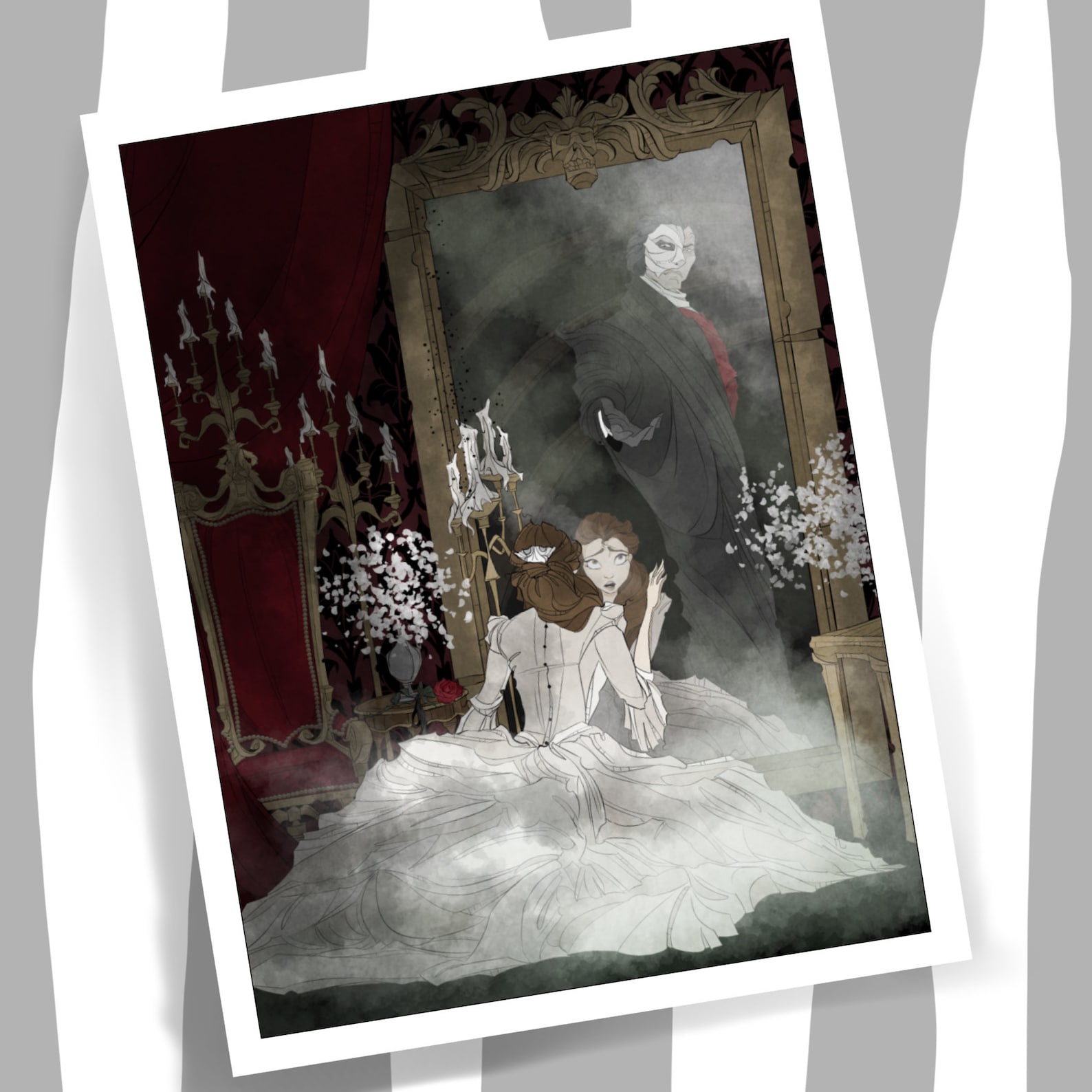 Mirror / Phantom / Phantom of the Opera/ Fan Art / Art Print / | Etsy