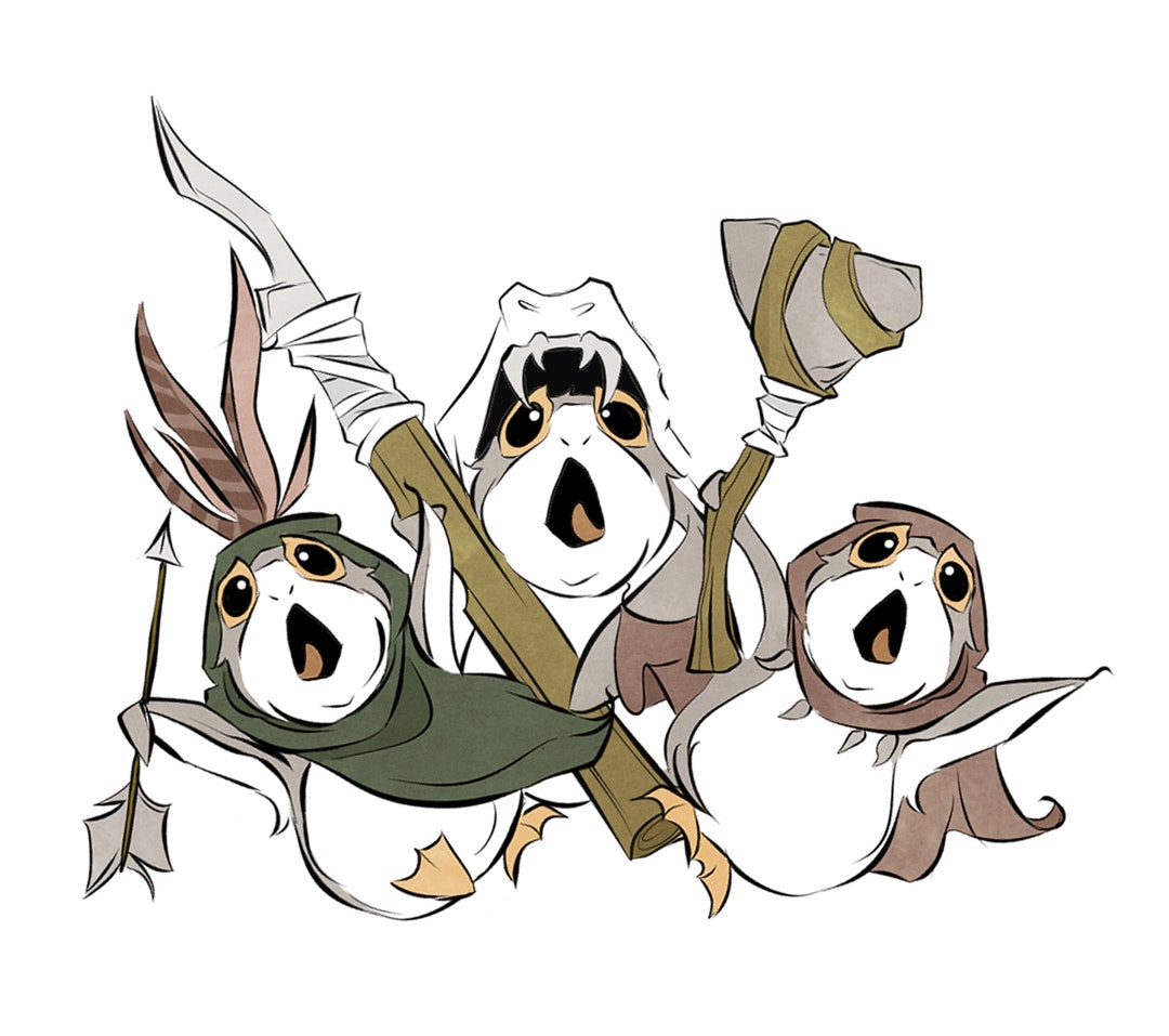 Ewok Porg / Sticker / Vinyl / Waterproof / Decal / Fan Art / - Etsy