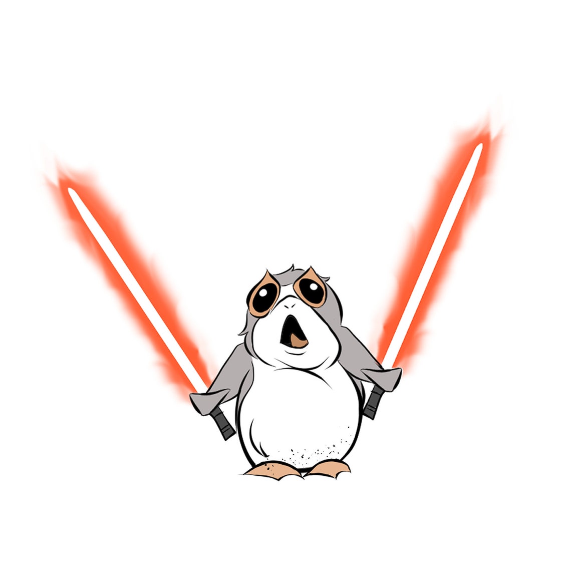Porg / Light Saber / Sticker / Vinyl / Waterproof / Decal / - Etsy
