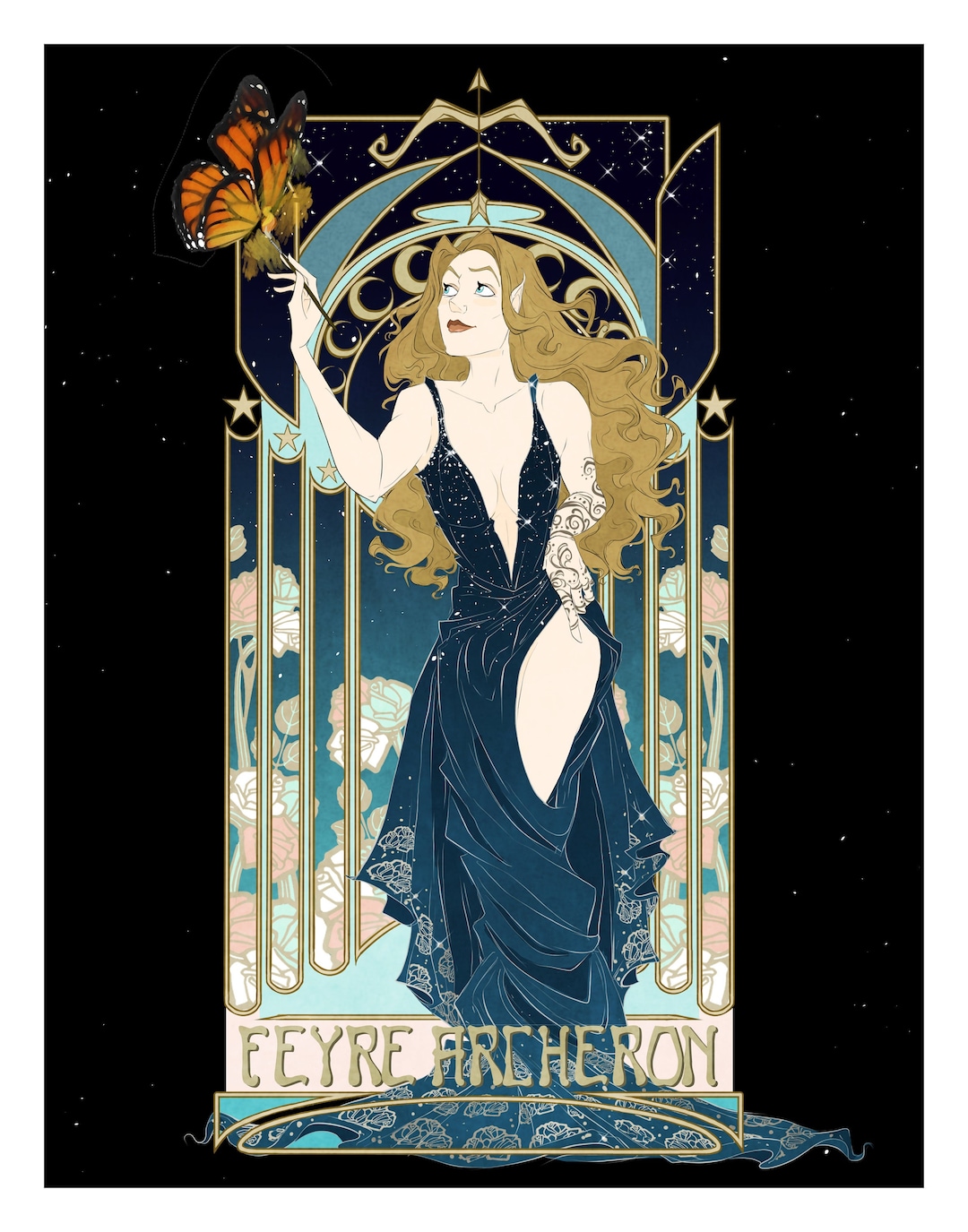 Dreadfully Nouveau: Feyre Archeron / Print / Fan Art / ACOTAR / A Court ...