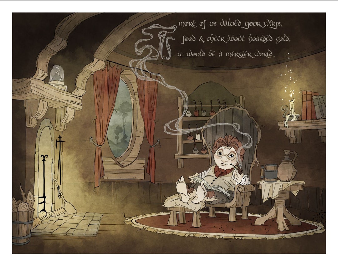 The Hobbit / Lord of the Rings / Bilbo / Shire / Art Print / LOTR ...
