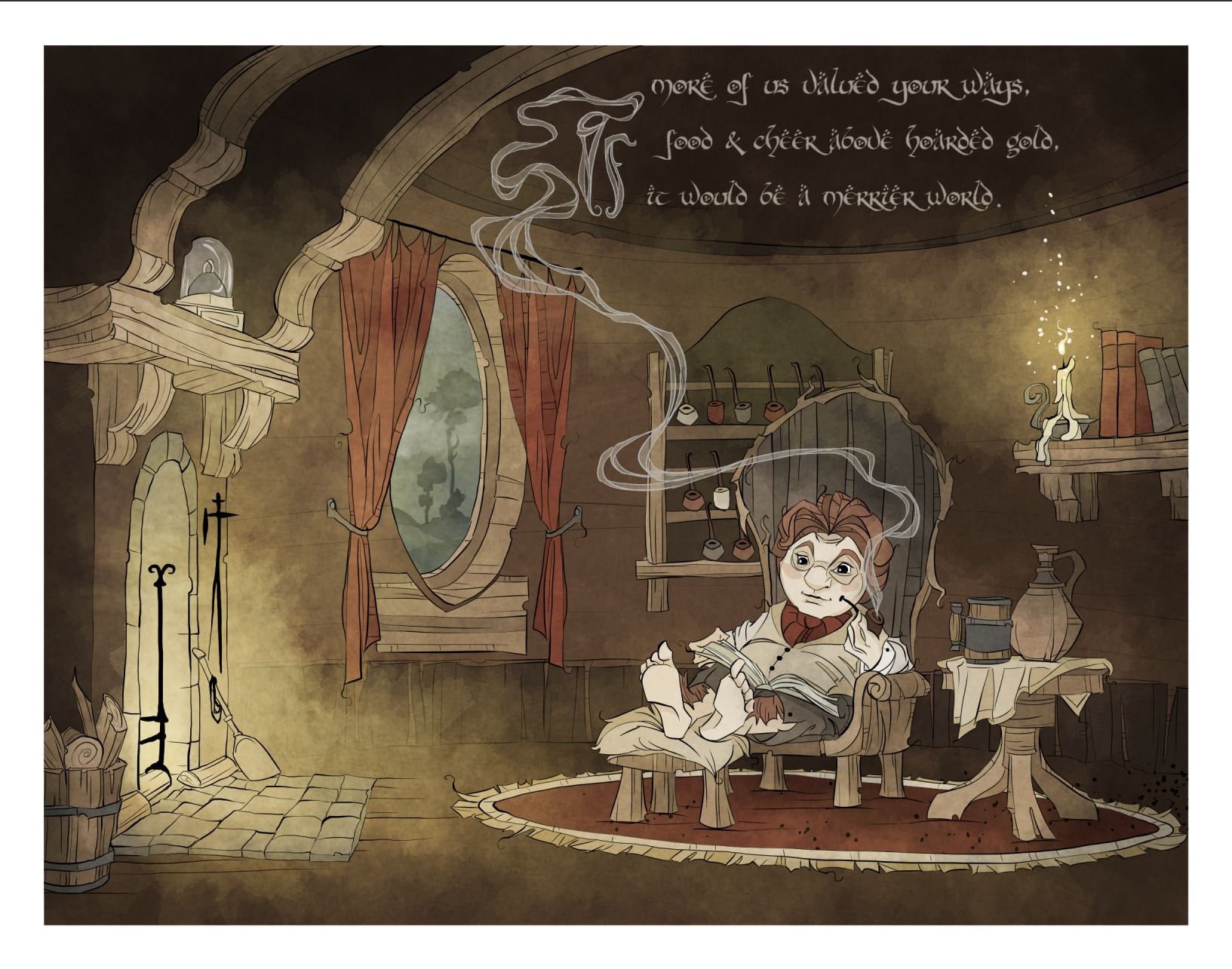 The Hobbit / Lord of the Rings / Bilbo / Shire / Art Print / LOTR ...