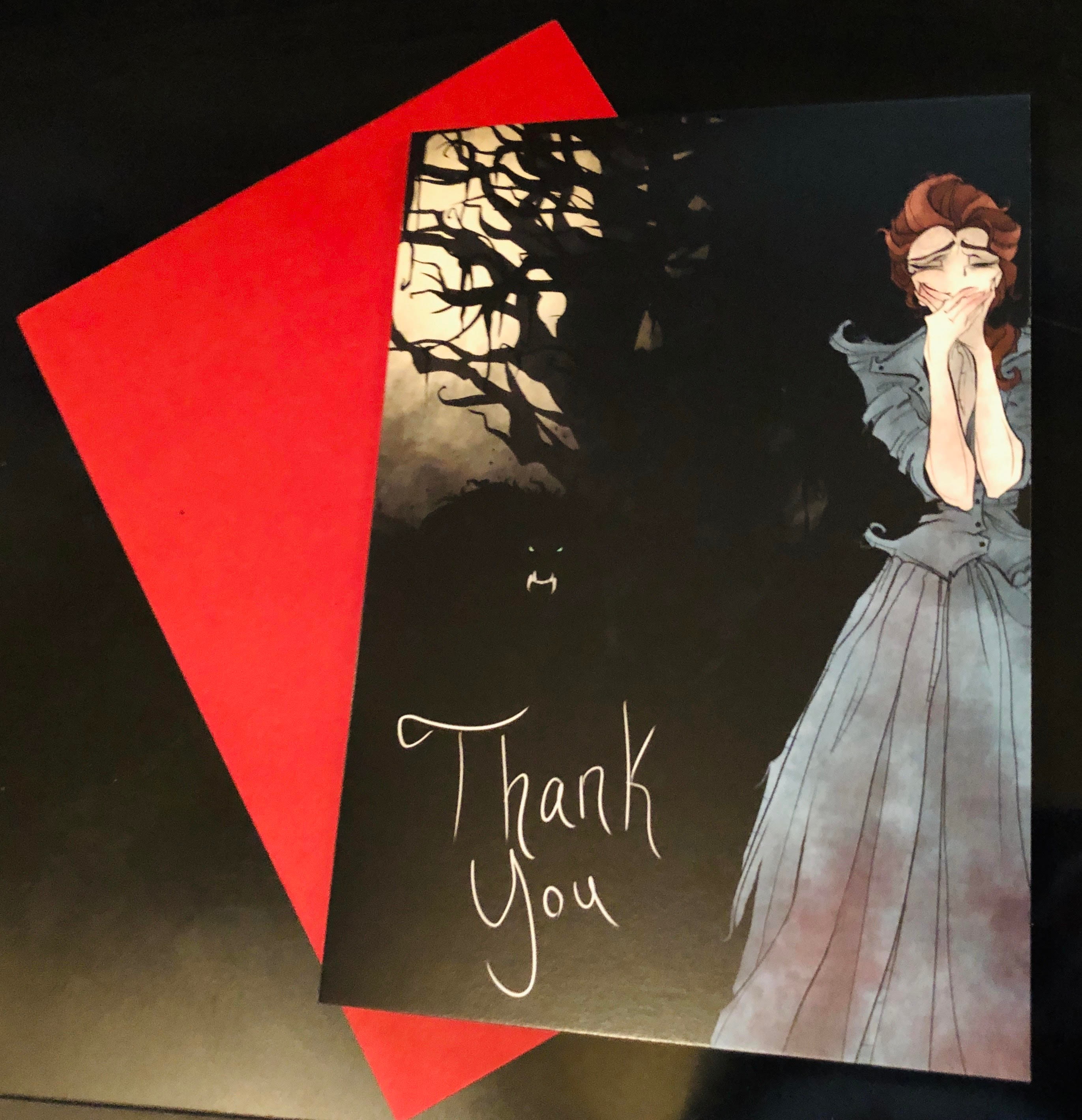 Thank you / card / funny / dark humor / thanks / werewolf / | Etsy