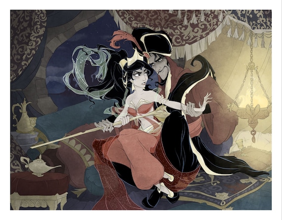 Jafar Jasmine Princess Slave Fan Art Print Arabian Etsy