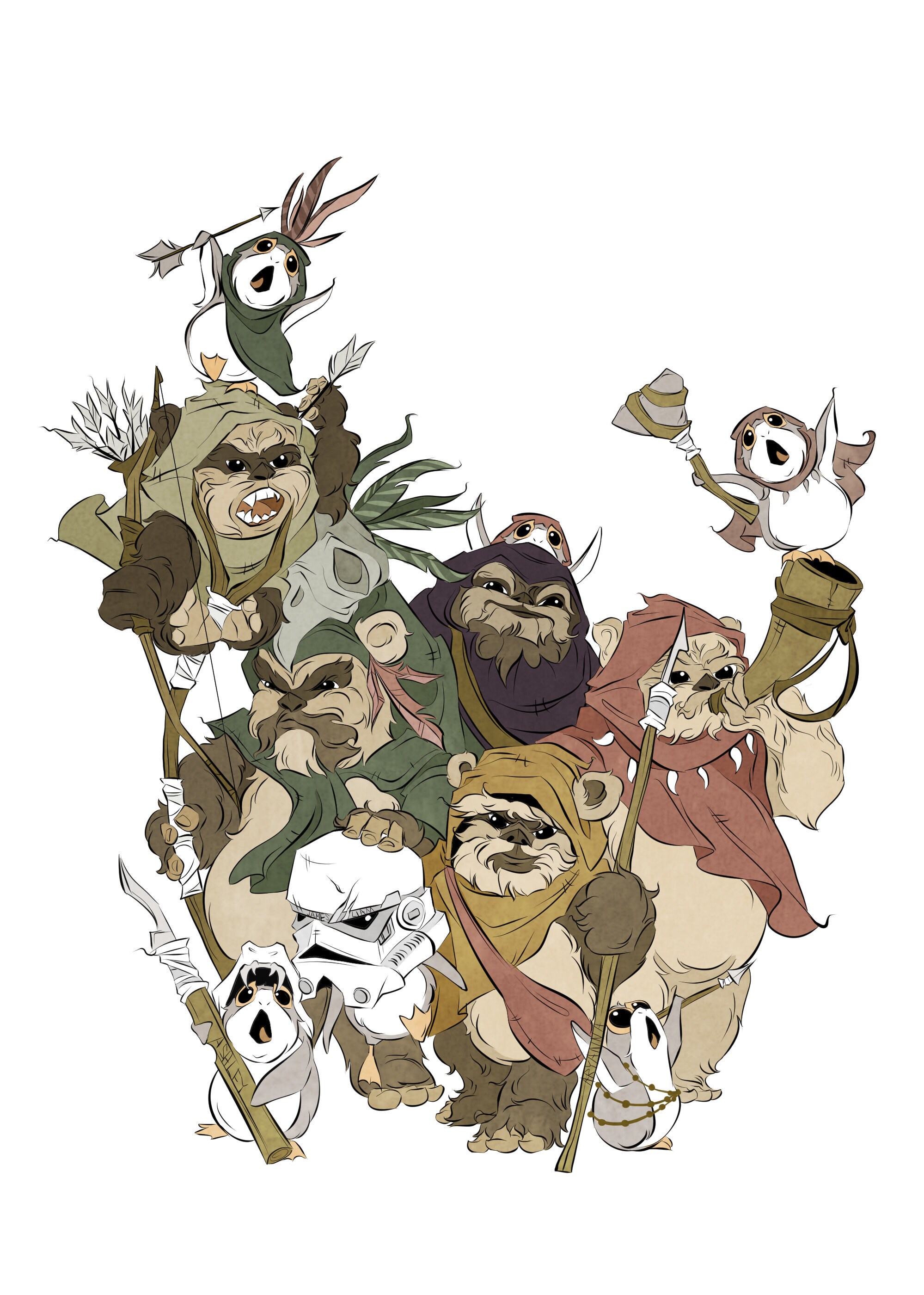 Ewoks / Porgs / Sticker / Vinyl / Waterproof / Decal / Fan Art - Etsy