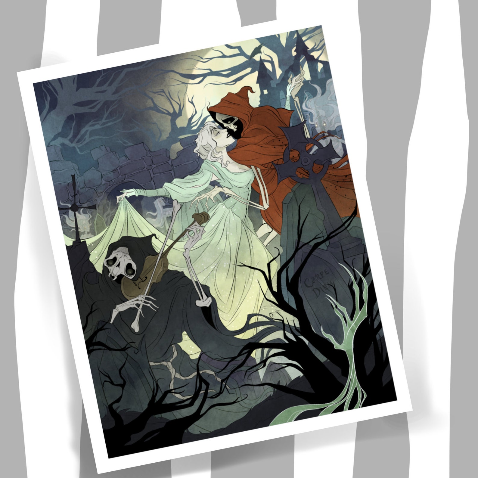 Dance of Death / Art Print / Gothe / Poetry / Death / Ghost / Gothic ...