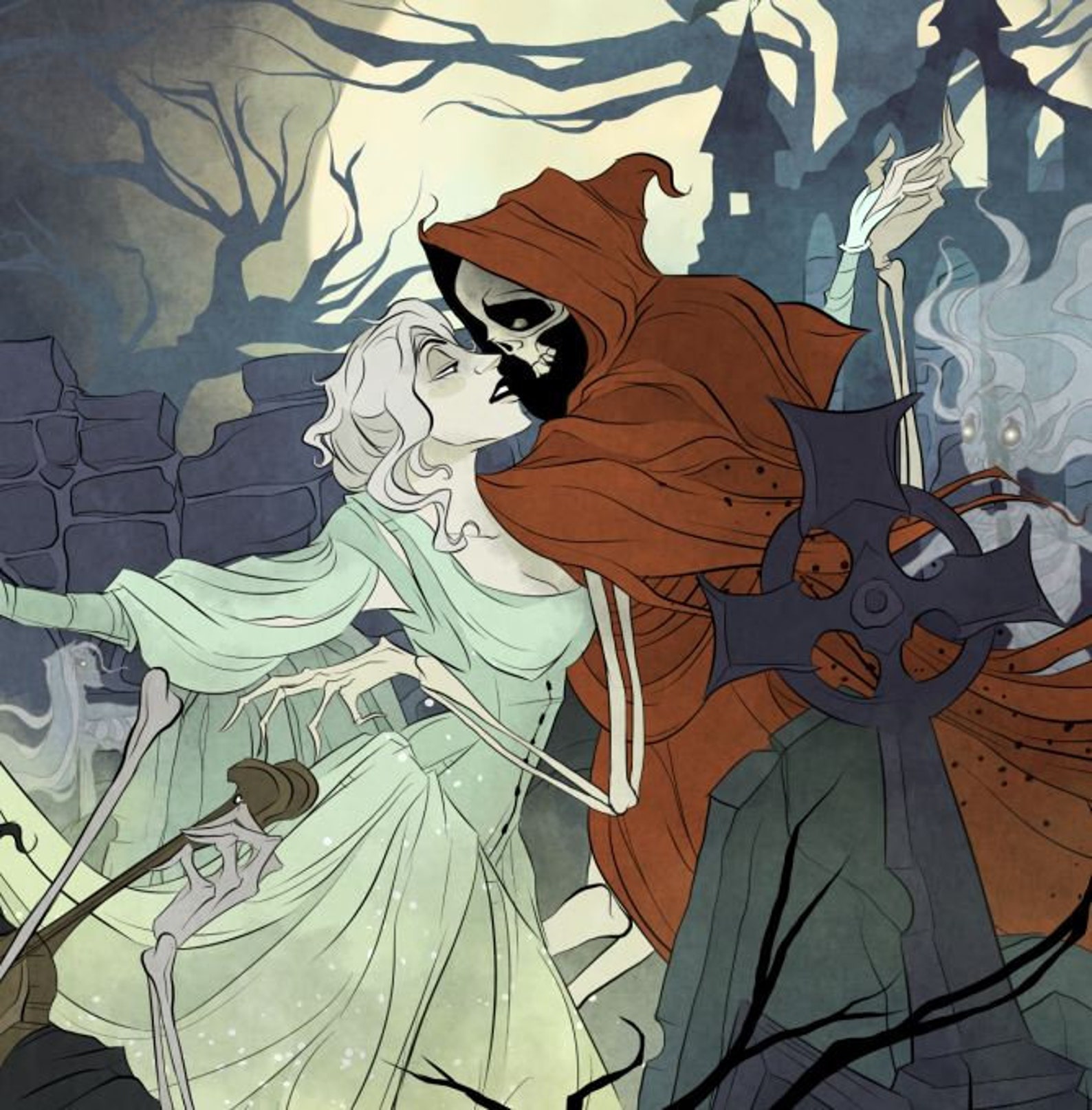 Dance of Death / Art Print / Gothe / Poetry / Death / Ghost / Gothic ...