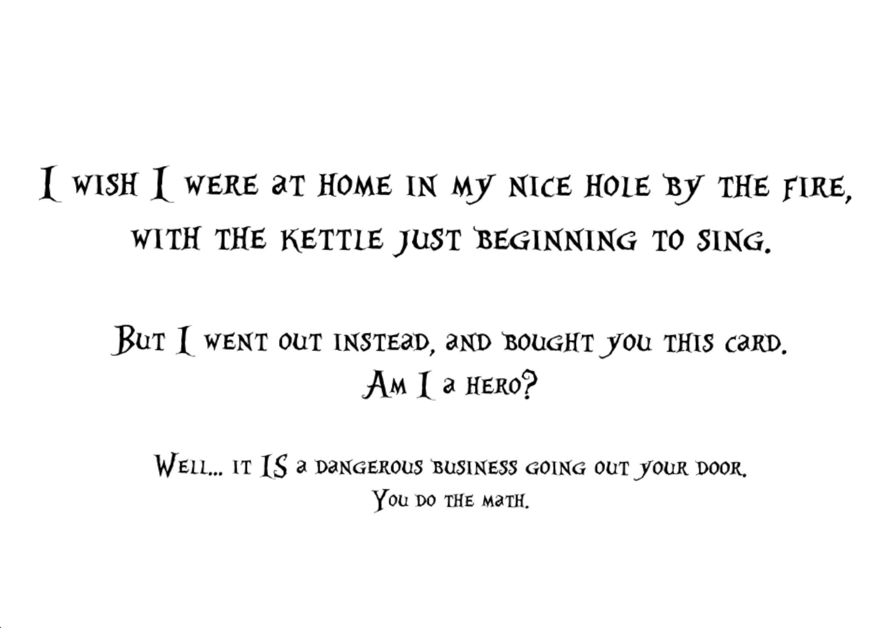 Hobbit / Bilbo / Tolkien / Quote / Thinking of You / Greeting - Etsy