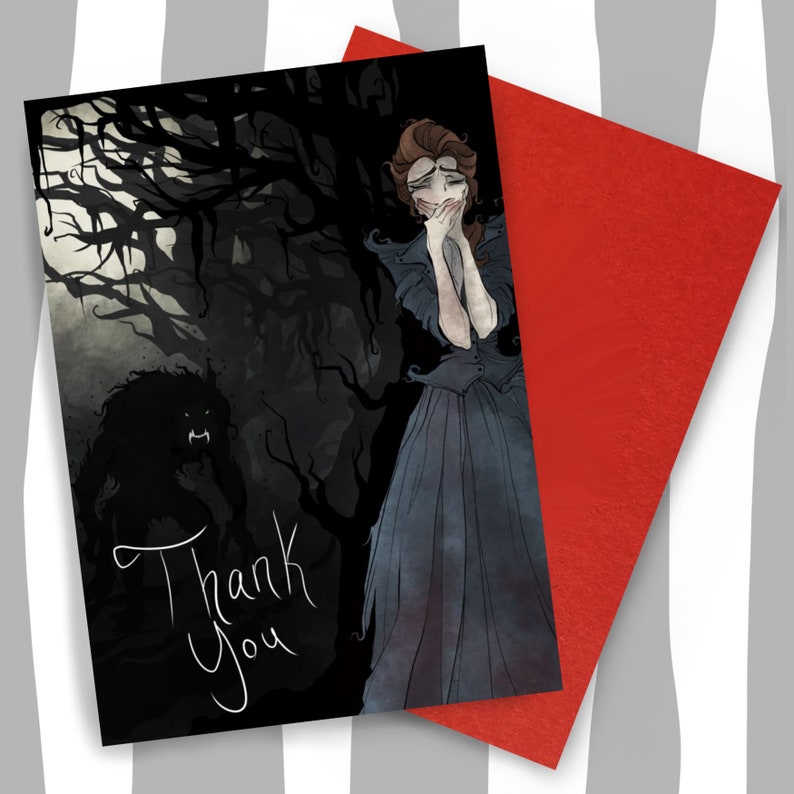 Thank You / Card / Funny / Dark Humor / Thanks / Werewolf / - Etsy