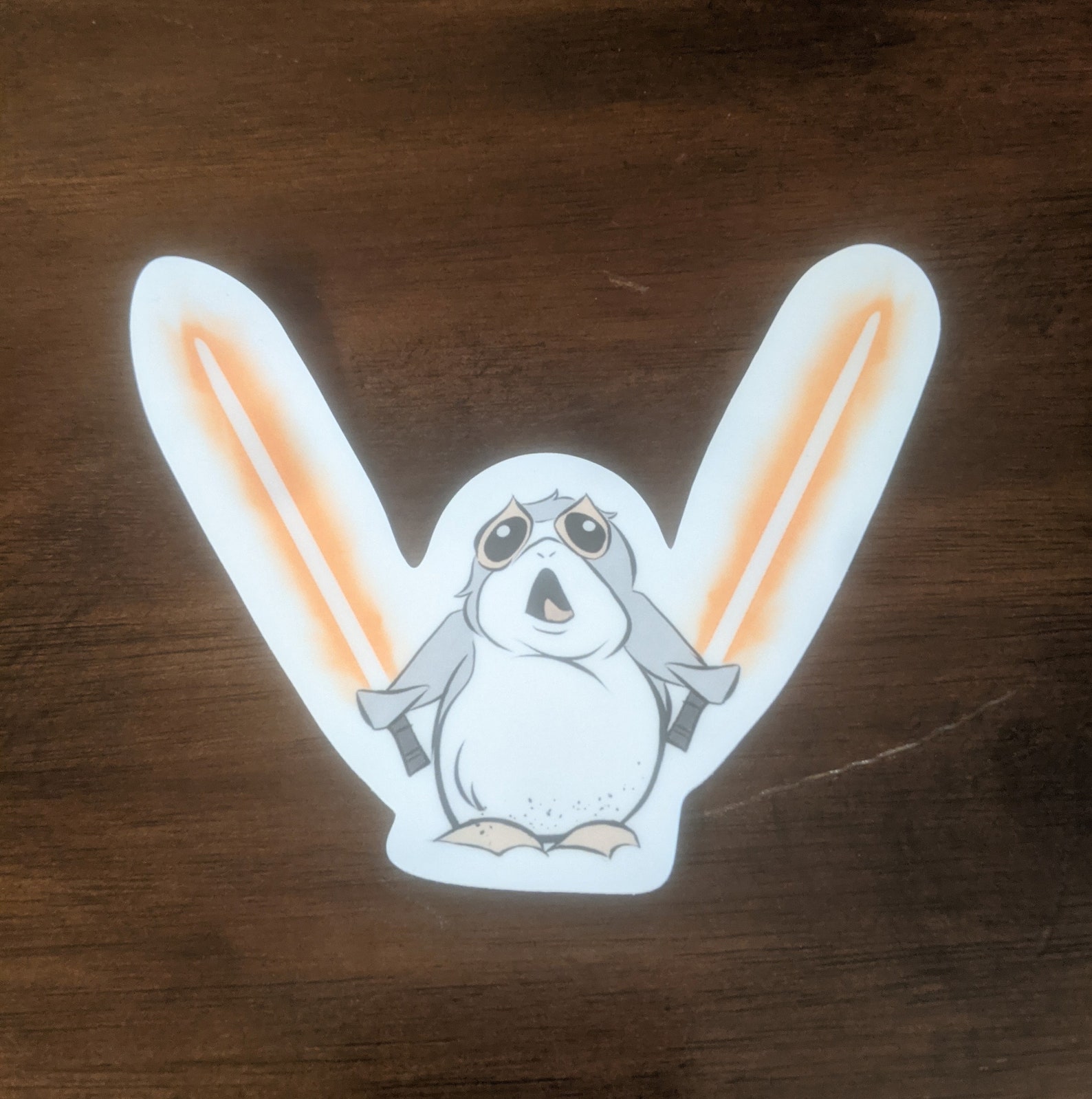 Porg / Light Saber / Sticker / Vinyl / Waterproof / Decal / - Etsy